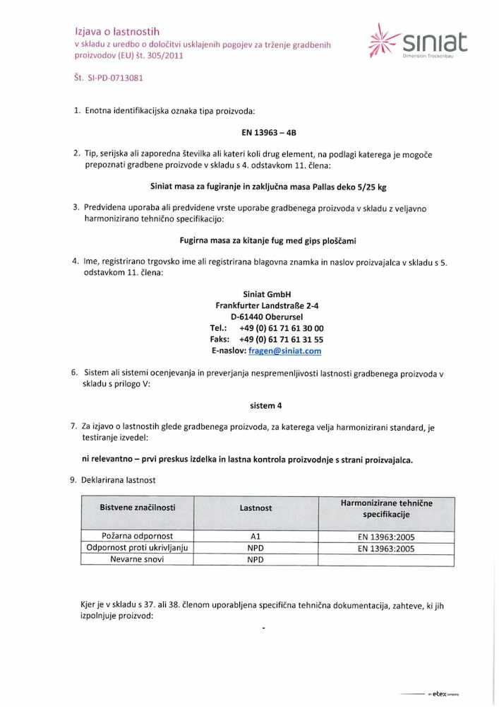 Dokumenti - center za prenos - Siniat