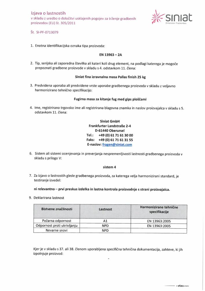 Dokumenti - center za prenos - Siniat